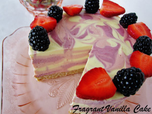 Raw Mango Berry Coconut Yogurt Cake | Fragrant Vanilla Cake