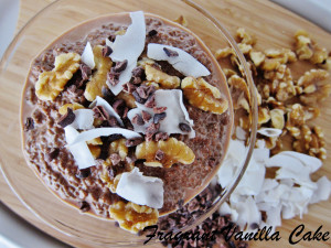 Raw German Chocolate Chia Porridge - Fragrant Vanilla Cake