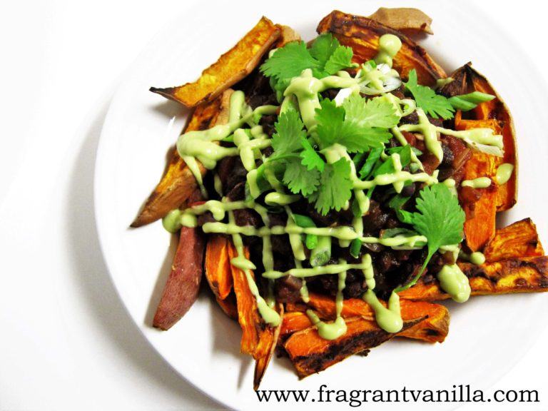 Vegan Loaded Chili Yam Fries | Fragrant Vanilla Cake