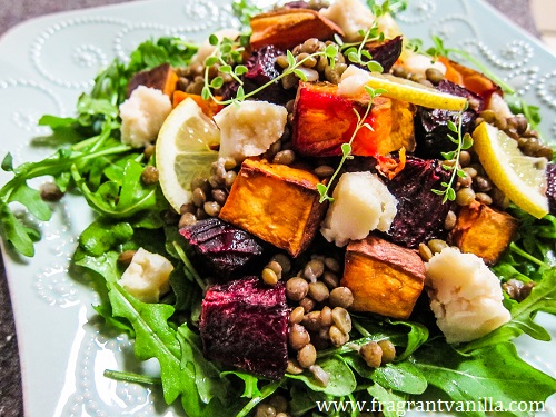 Roasted Sweets and Beets Lentil Salad - Fragrant Vanilla Cake