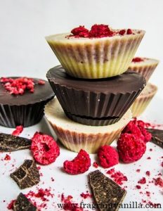 Vegan Chocolate Raspberry Jam Cups | Fragrant Vanilla Cake