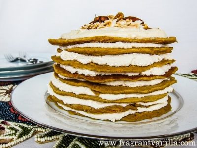Vegan Carrot Crepe Cake | Fragrant Vanilla Cake